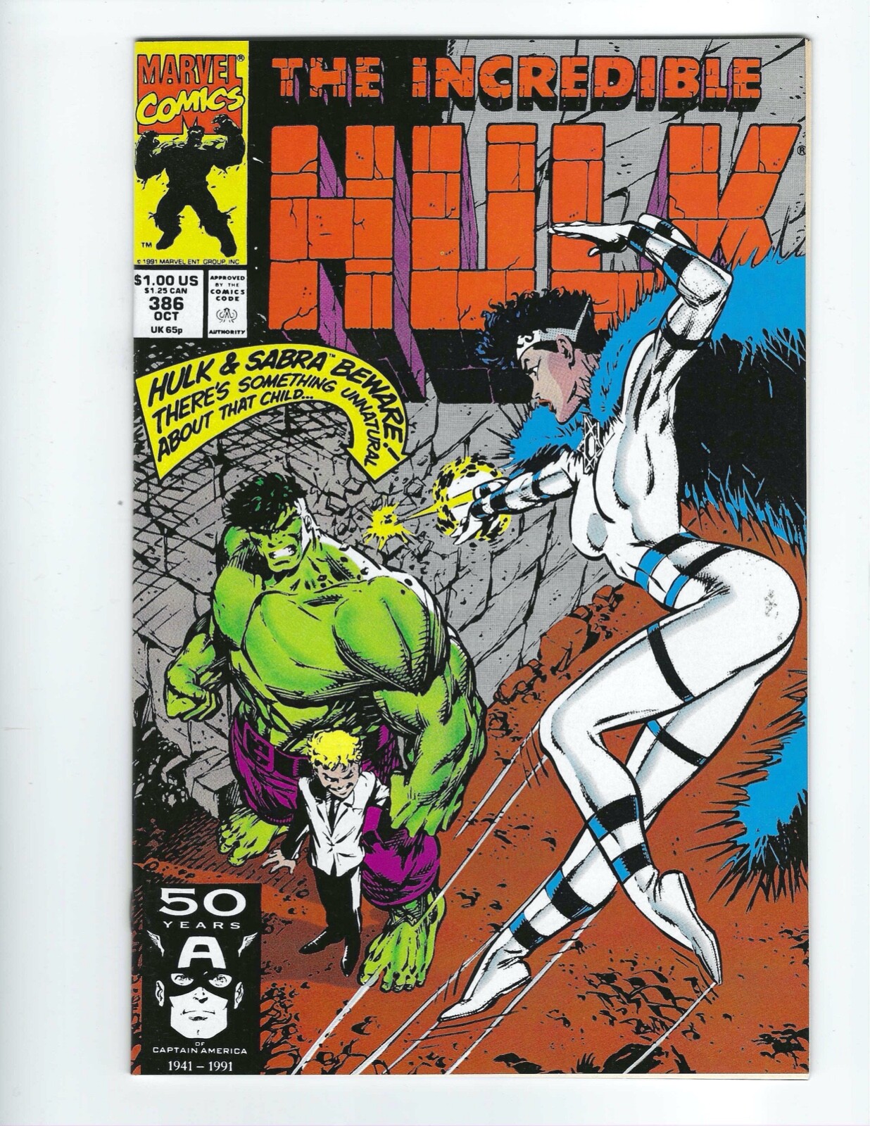 Incredible Hulk #386 1991 Unread NM Sabra Peter David Keown Combine ...