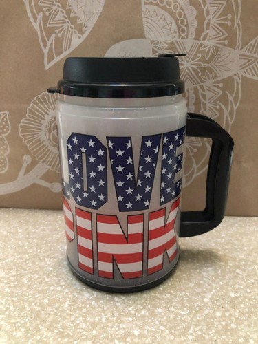 VICTORIA'S SECRET LIGHT UP LOVE PINK TRAVEL MUG AMERICANA CHUG CUP 24 ...