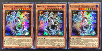 YUGIOH 3x Knightmare Incarnation Idlee MP20-EN057 Super Rare 1st Ed LP ...