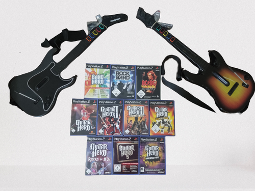 Playstation 2 PS2 Guitar Hero / Band Hero Spiele / Gitarre / Schlagzeug ...