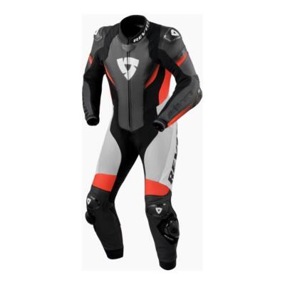 Revit Control Motorcycle One Piece Leather Suit Black / Neon Red / Grey ...