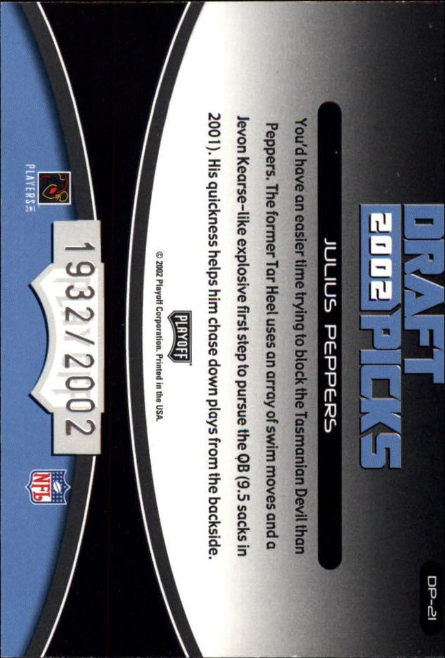 2002 Playoff Prestige Draft Picks #DP21 Julius Peppers /2002 - NM-MT | eBay