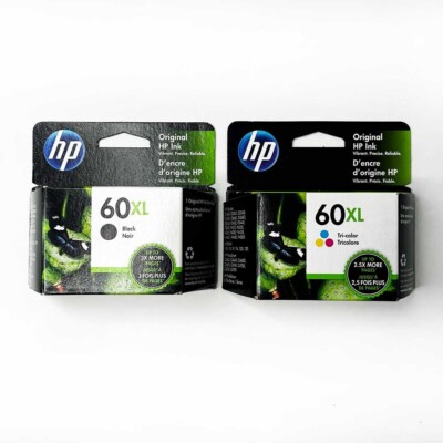 HP 60XL Ink Cartridge Combo Pack Black & Tri Color - Brand New Sealed ...