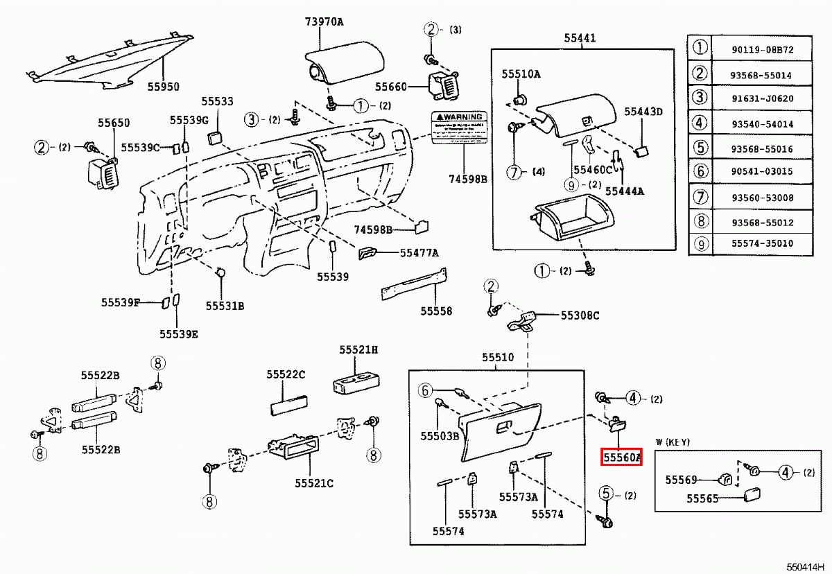 Genuine Hilux LN150 LN147 LN145 KZN165 Lower Glovebox Compartment Door ...