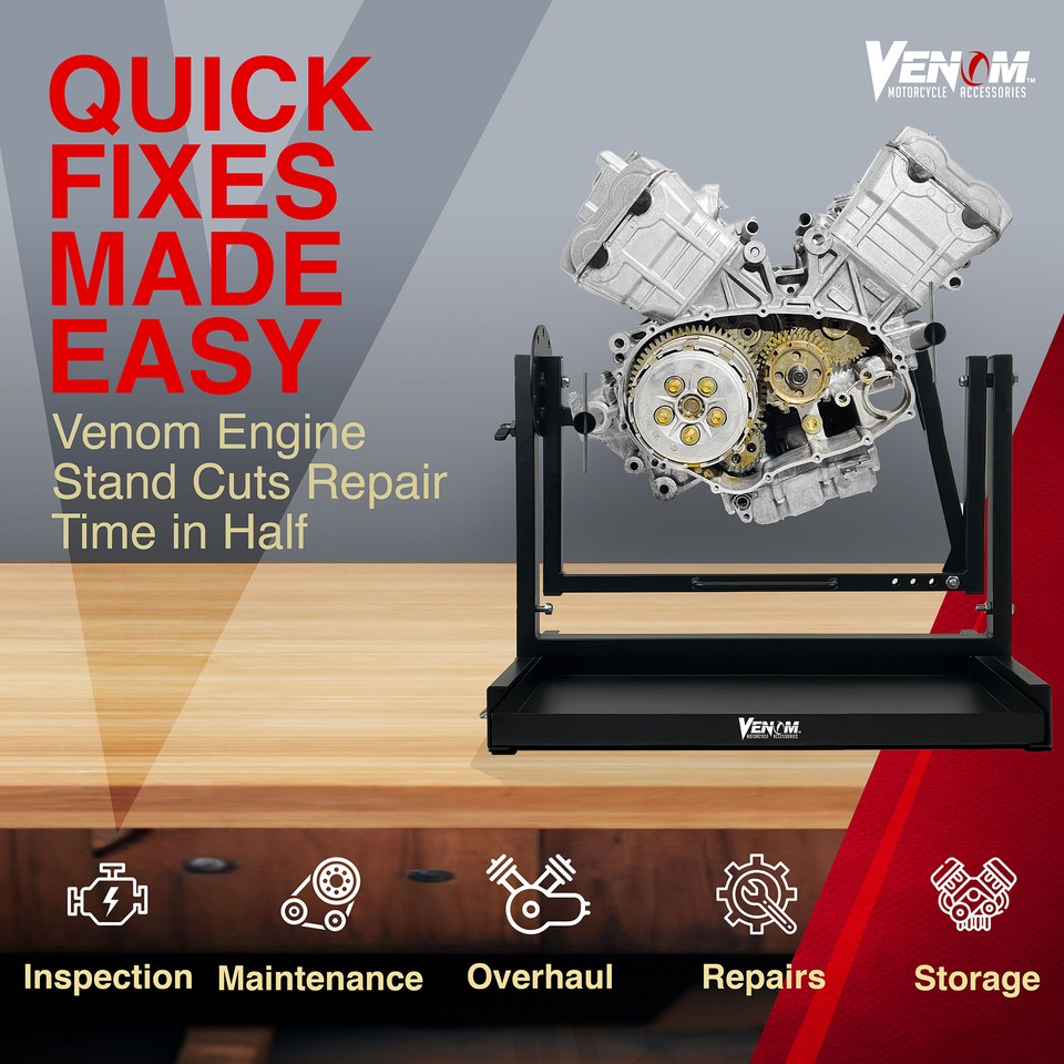 10 Adjustment Angles Engine Stand W/ Removable Oil Drip Pan ...