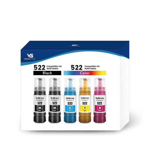 T522 522 Ink Refill Bottles for Epson EcoTank Printers ET-2800 ET-4800 ...
