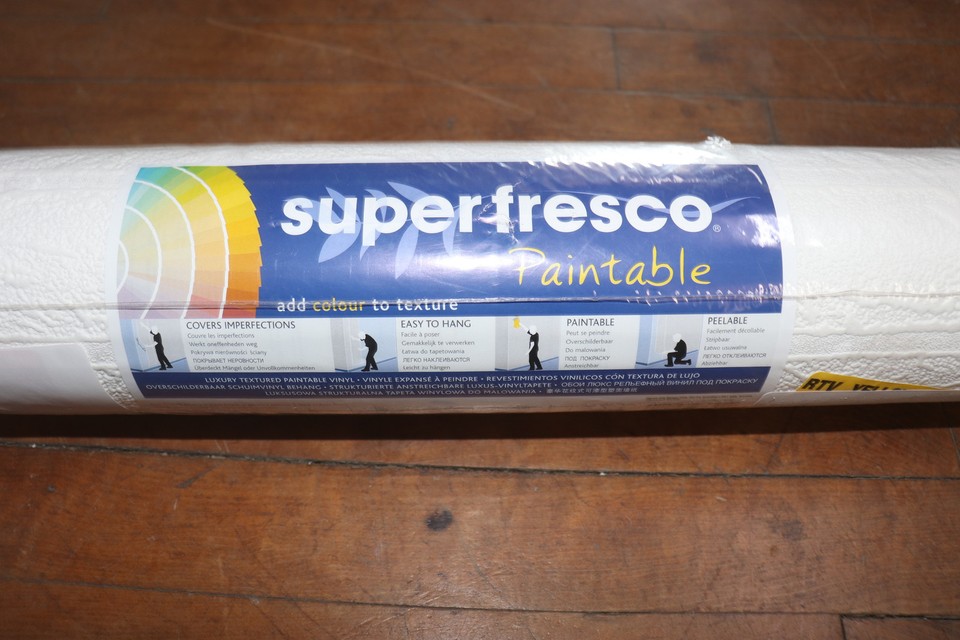Super Fresco Heavy Stipple Textured Paintable Removable Wallpaper White ...