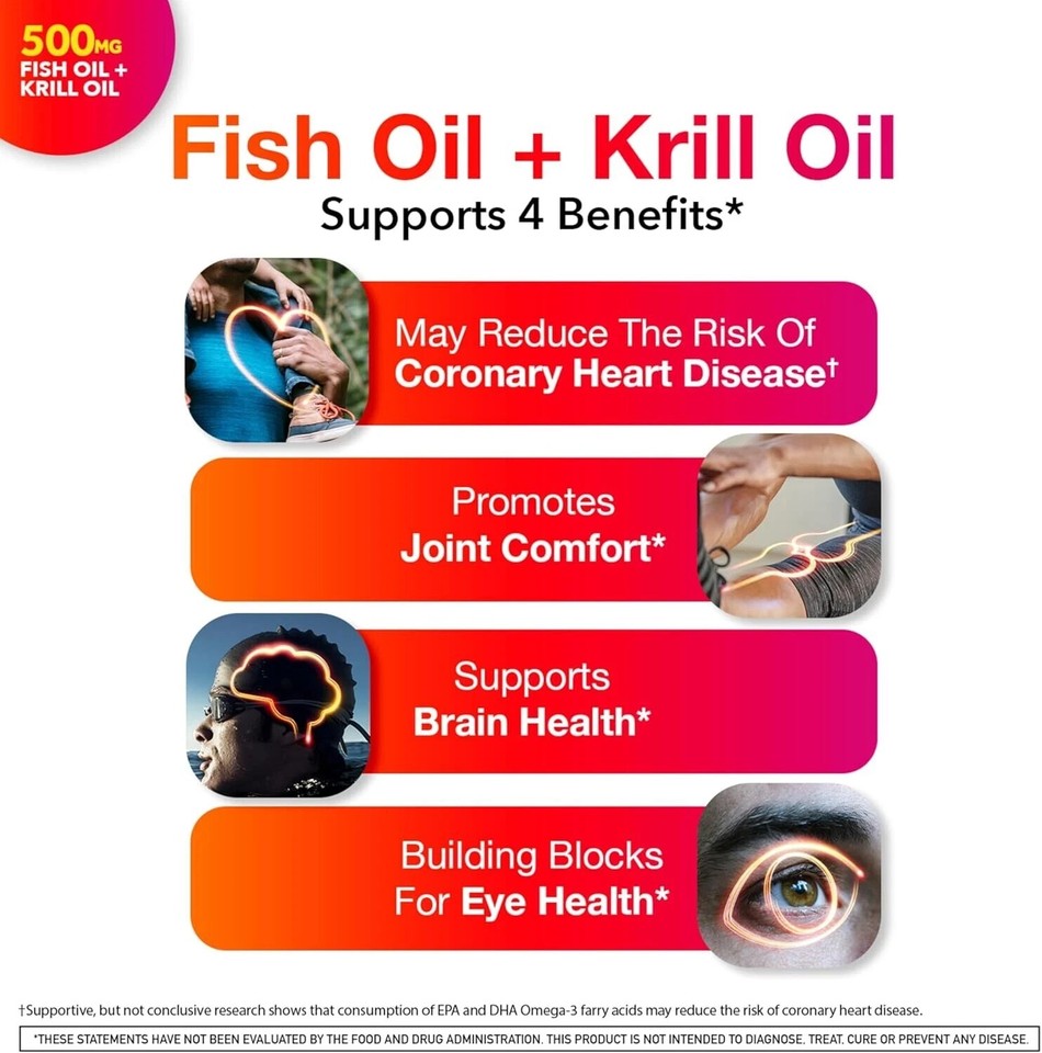 MegaRed Advanced "4 in 1" Omega-3s Fish & Krill Vanilla 500 mg (80 Ct ...