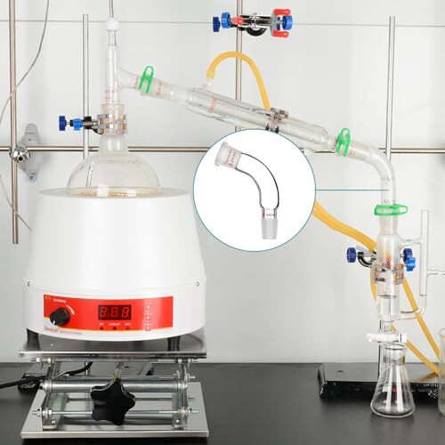 StonyLab Glass Distillation Adapter 105 Degree Bent with 14/20 Outer ...