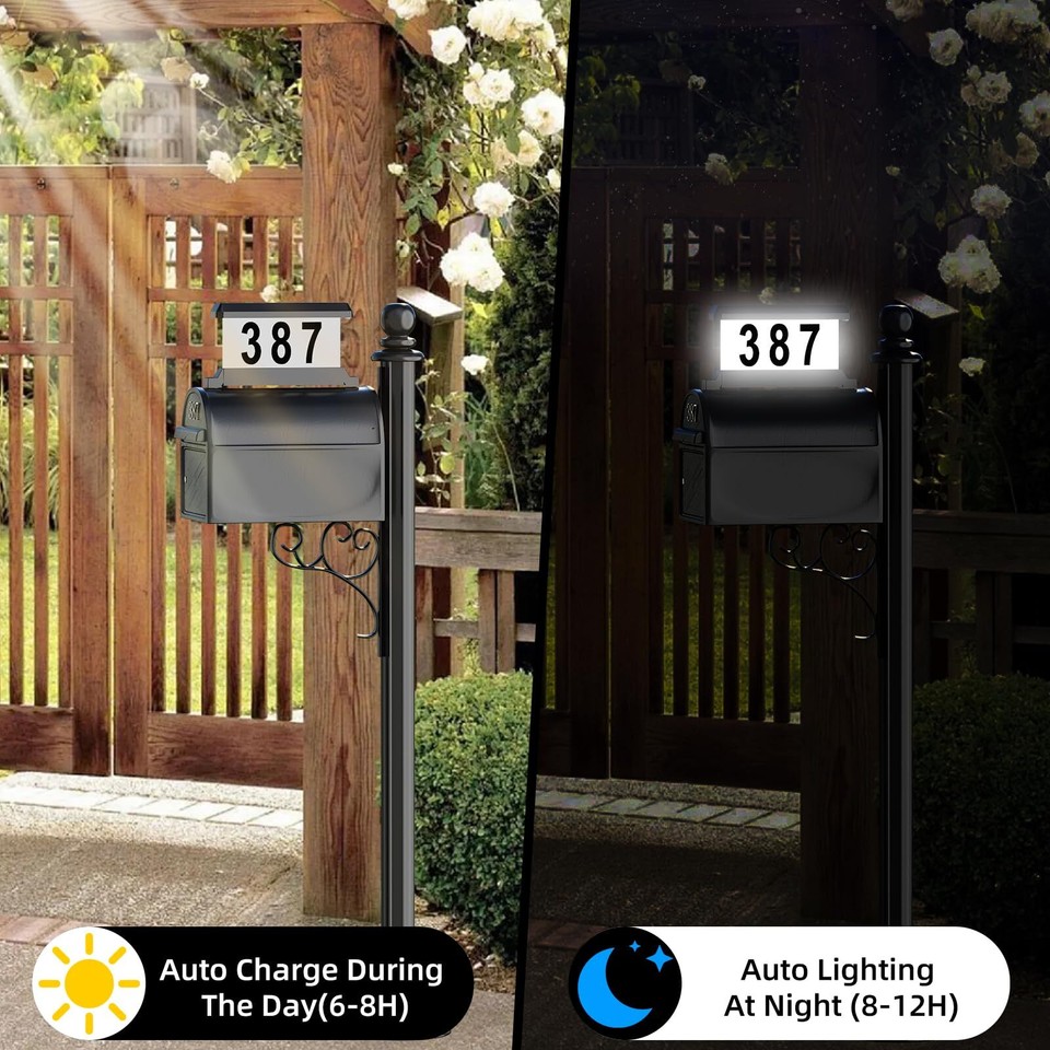 Solar Mailbox Numbers Solar Mailbox Light Belt With Remote Control ...