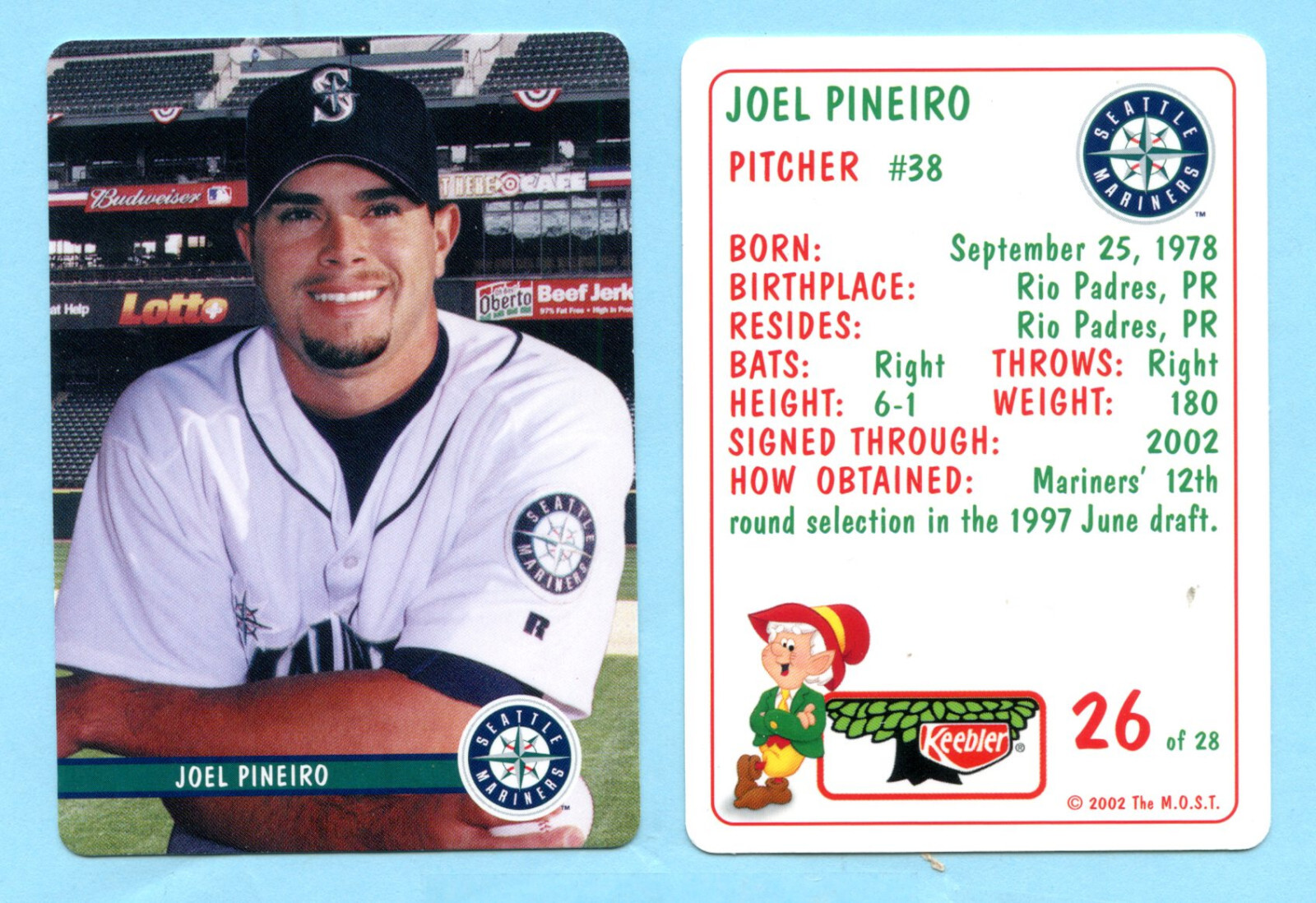 2002 The M.O.S.T Keebler- 2002 Seattle Mariners - Joel Pineiro - Box ...