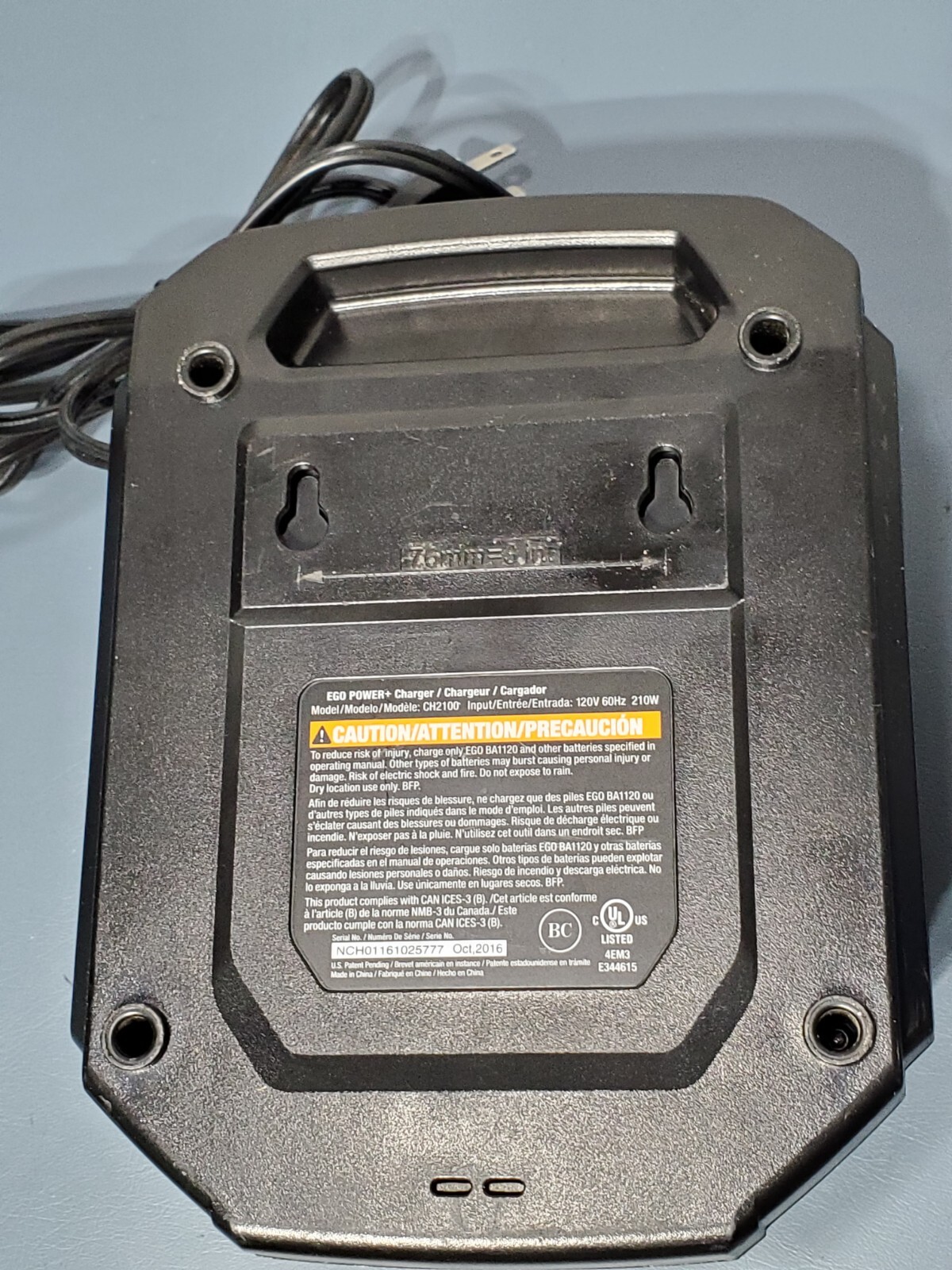 Genuine Original OEM EGO CH2100 56V Power+ 56-Volt Lith Battery Charger ...