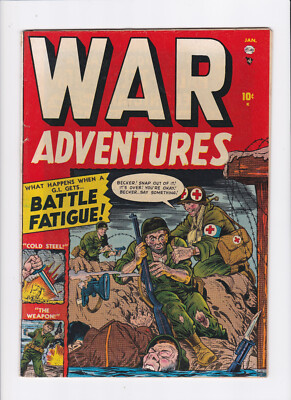 WAR ADVENTURES #1 [1952 VG/FN] "BATTLE FATIGUE!" MEDIC COVER! ATLAS ...