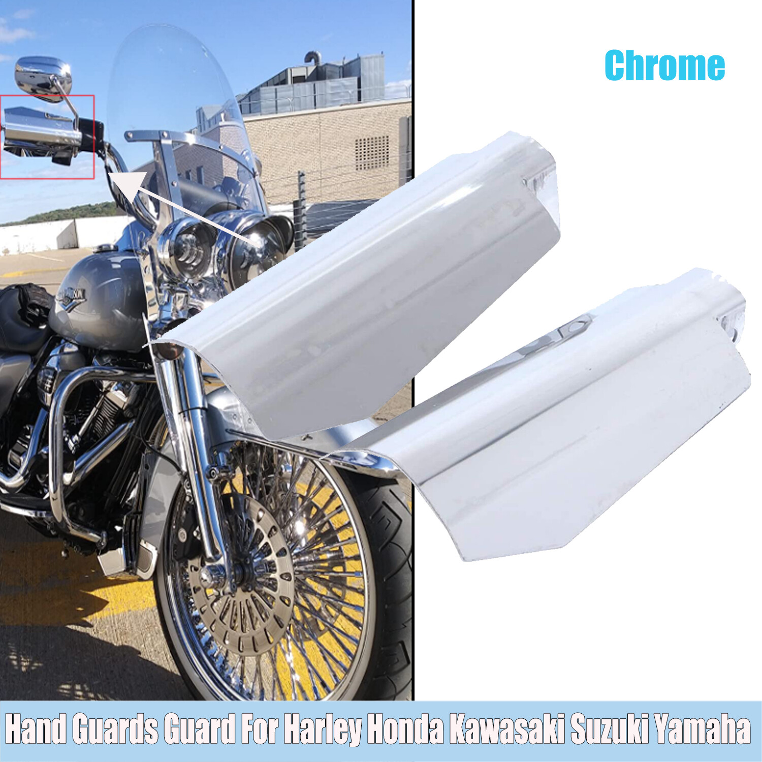 Motorcycle Chrome Coffin Cut Hand Guards Fit for Harley Electra Glide ...