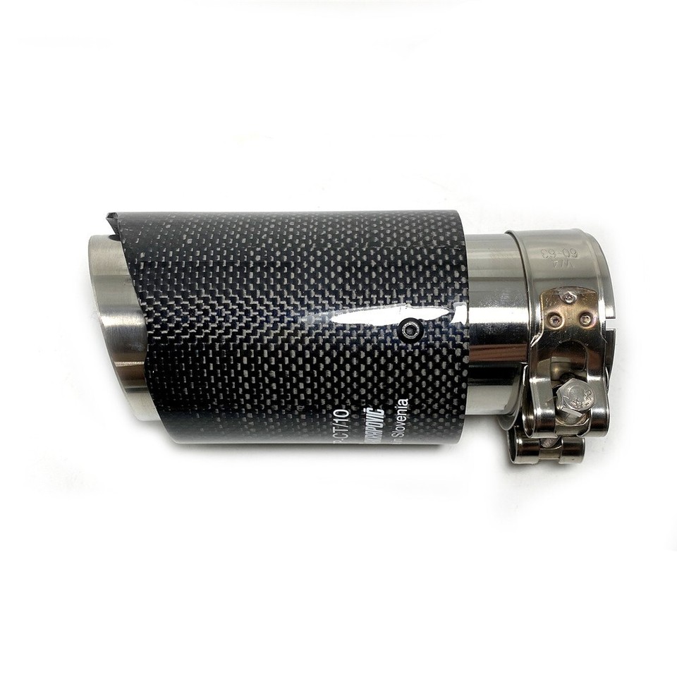 Akrapovic Exhaust Pipe Glossy Carbon Fiber Exhaust Tip 63MM IN-76MM OUT ...