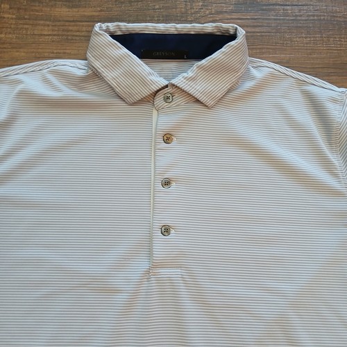 Greyson Polo Mens Large Grey Golf Performance Stretch Flex Hybrid ...