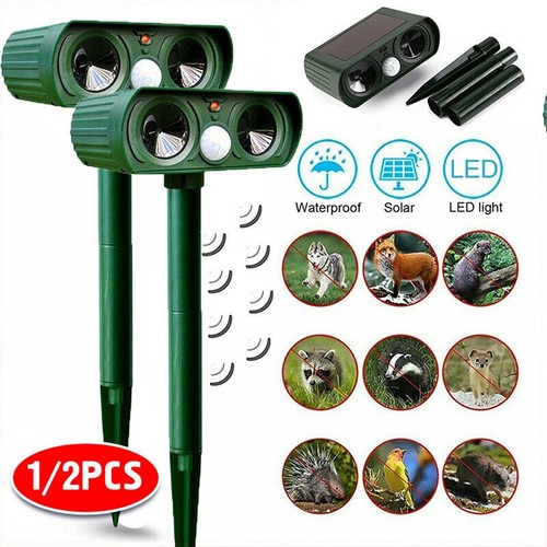 Ultrasonic Cat Dog Fox Pest Motion Sensor Repeller Scarer Deterrent ...