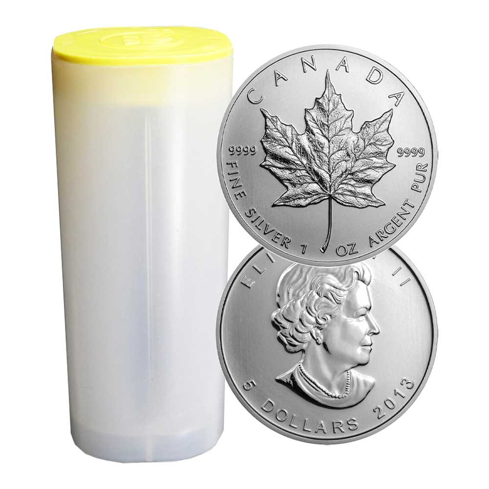 Roll of 25 - 2013 $5 1-oz Silver Canadian Maple Leaf GEM BU | eBay