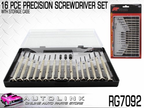 PK TOOL 16PCE PRECISION SCREWDRIVER SET WITH CLEAR LID CARRY CASE ...
