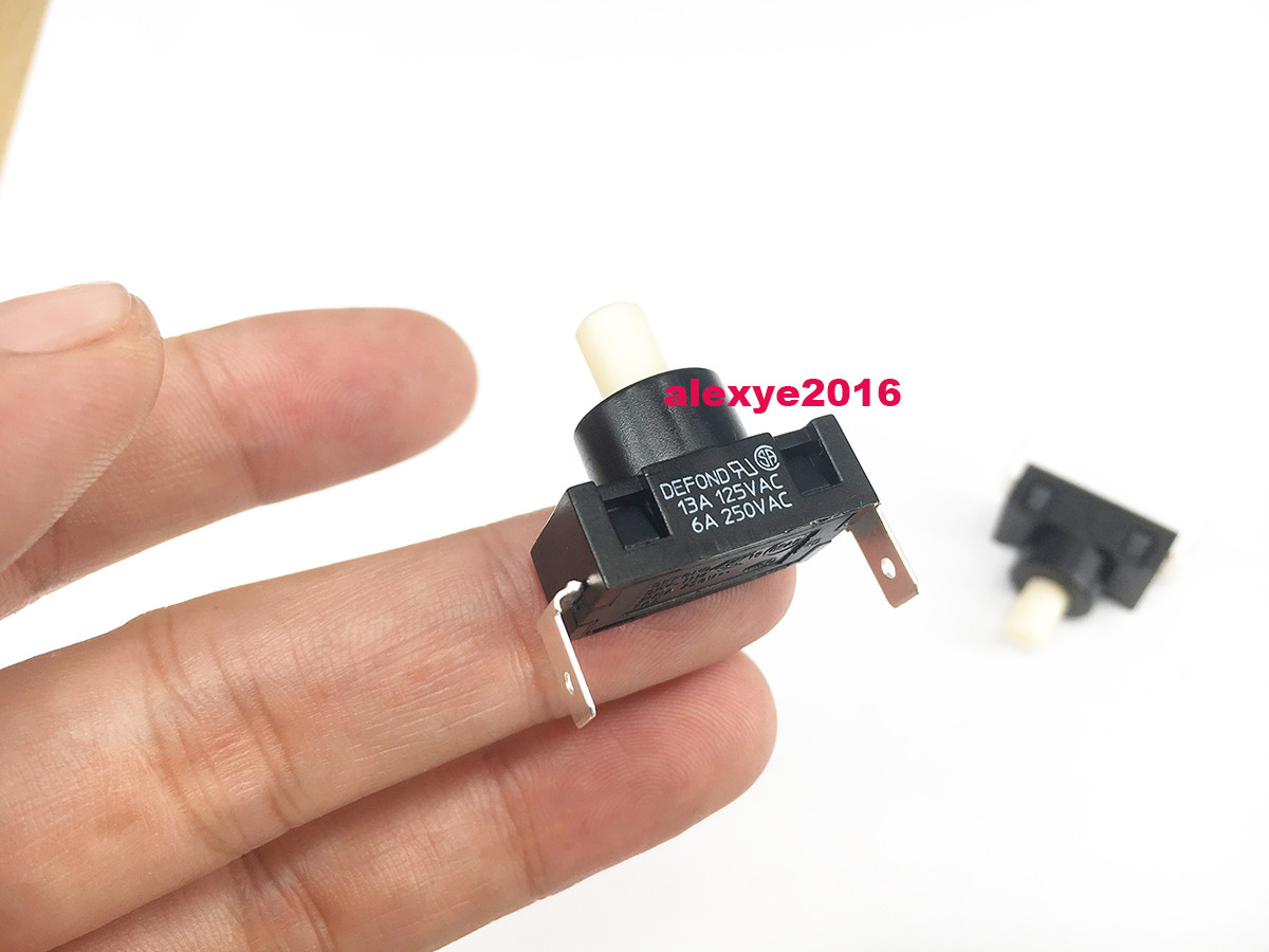 Defond DPC-1114 Erect 2 Pins Power On Off Switch PushButton 13A 125VAC ...