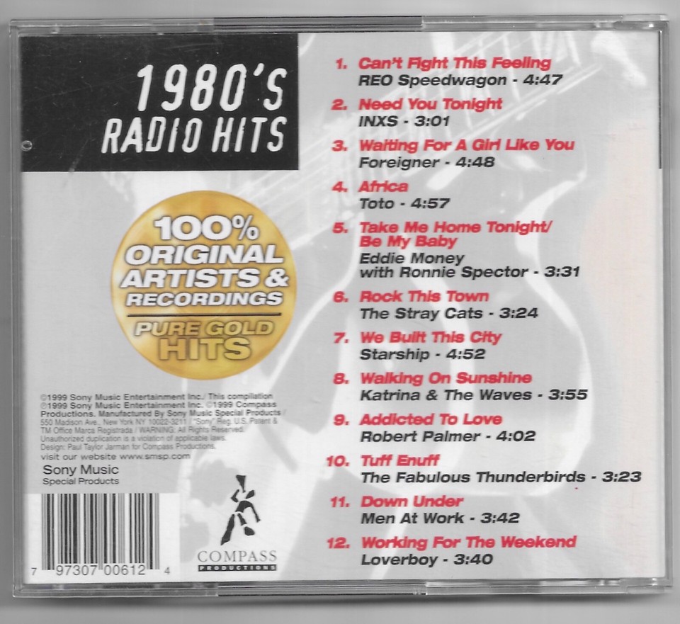 1980S RADIO HITS CD Various Artists - Tested - 1999 | eBay