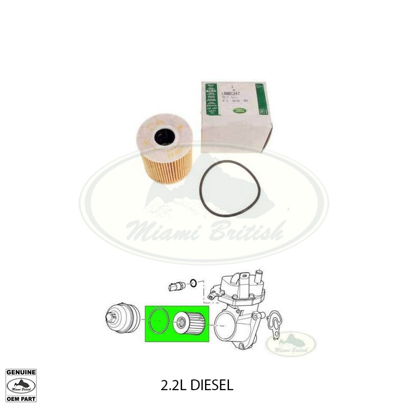 LAND ROVER OIL FILTER DIESEL 2.2L LR2 FREELANDER 2 RANGE EVOQUE ...