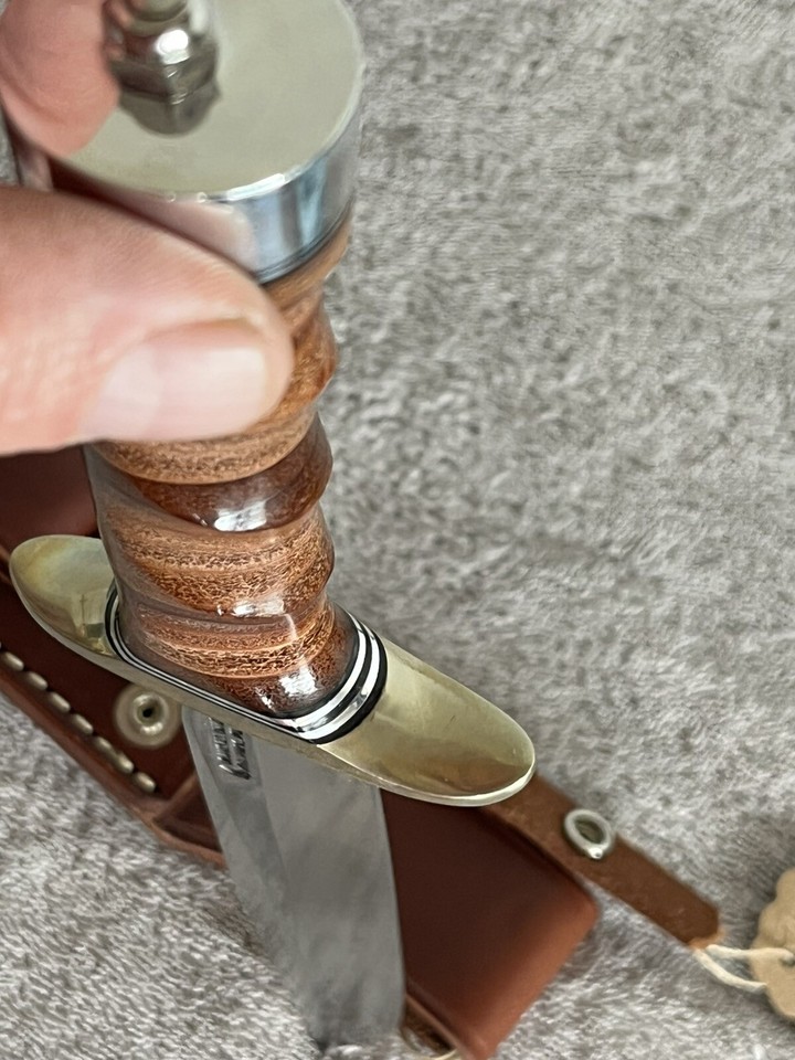 RANDALL KNIFE Model 1-7” Fighting Knife Finger Groove Leather Stack ...