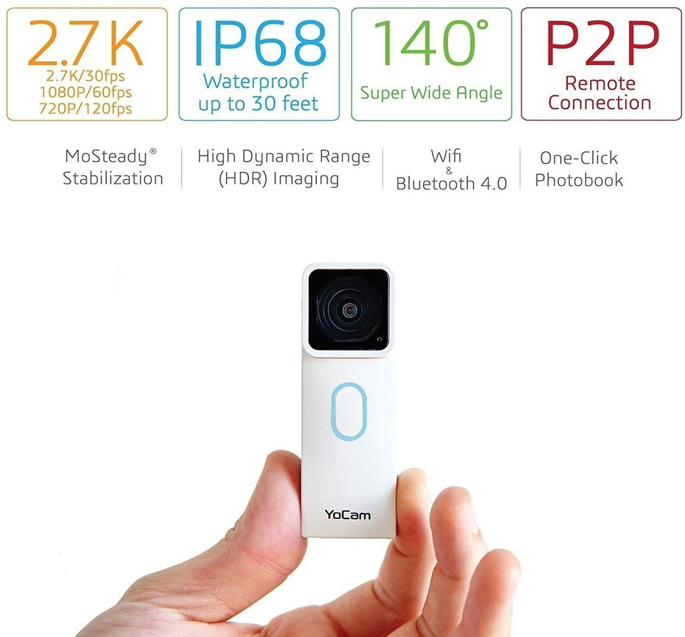 MOFILY YoCam 2.7K Waterproof Life Style Action Camera with Wi-Fi ...
