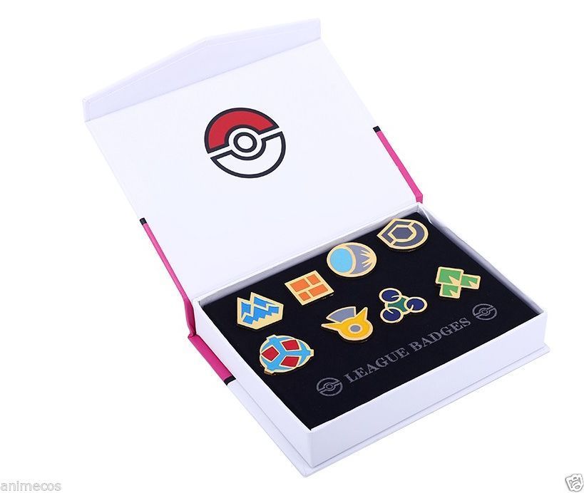Cosplay Poke Gym Badges Indigo League Box Set 8pcs Kanto Badge Pin ...