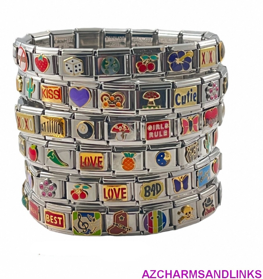 Italian Charm Modular Bracelet Matte Finish Choose your Length #BR10 | eBay