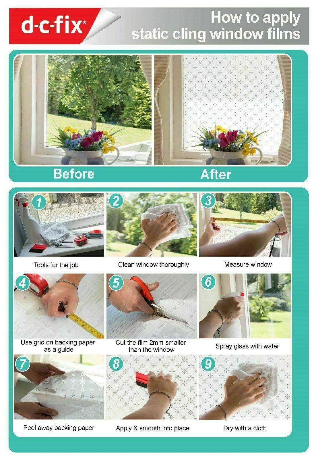 FABLON SCROLL FLOWER FROSTED ICE PRIVACY STATIC CLING WINDOW STICKY ...