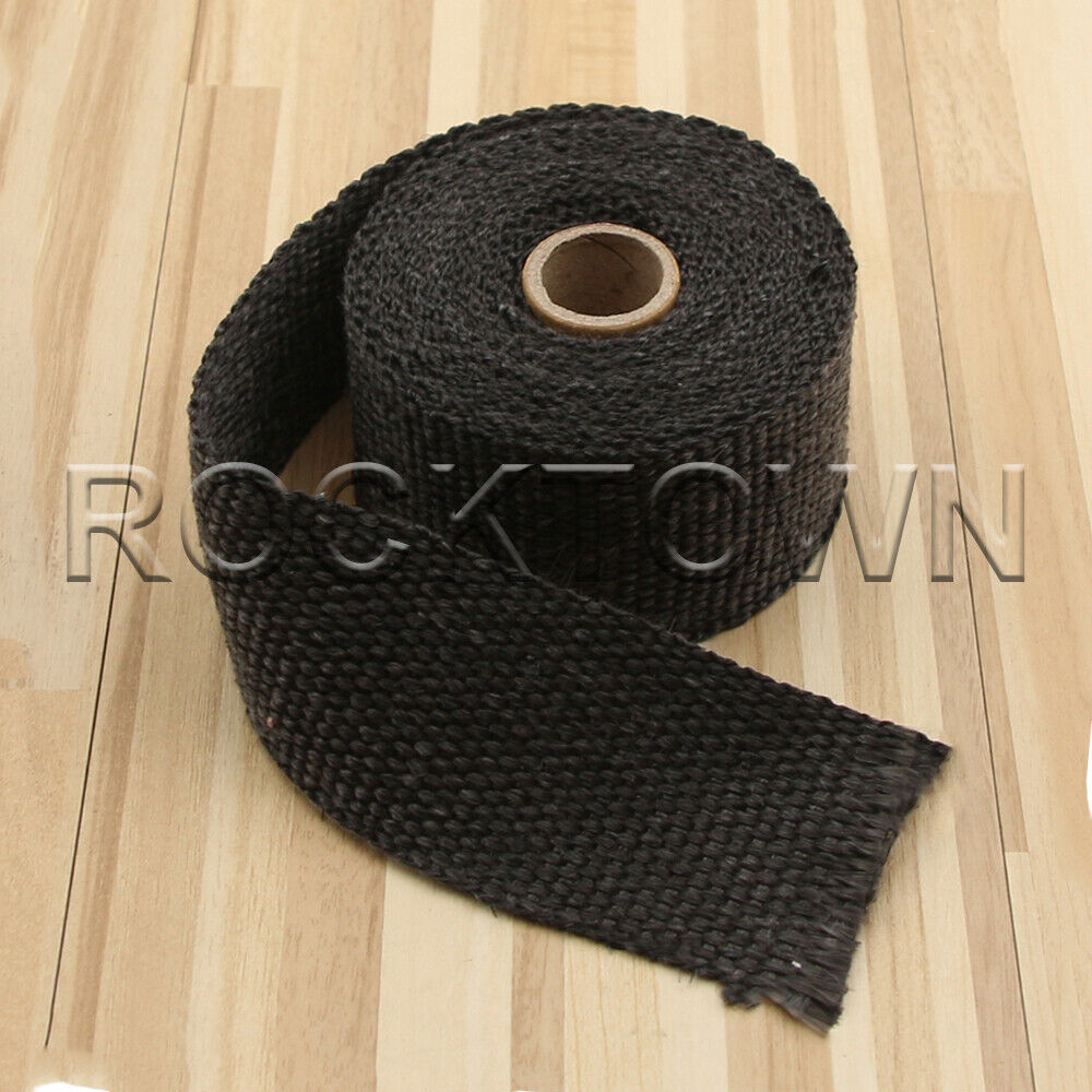 BLACK HEAT WRAP EXHAUST MANIFOLD 50MM x 5M + 5 CABLE TIES 20CM | eBay