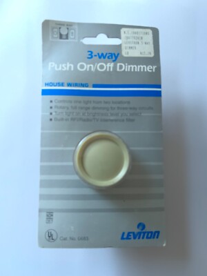 Leviton 3-Way Push On/Off Dimmer Switch 6683 New Sealed | eBay