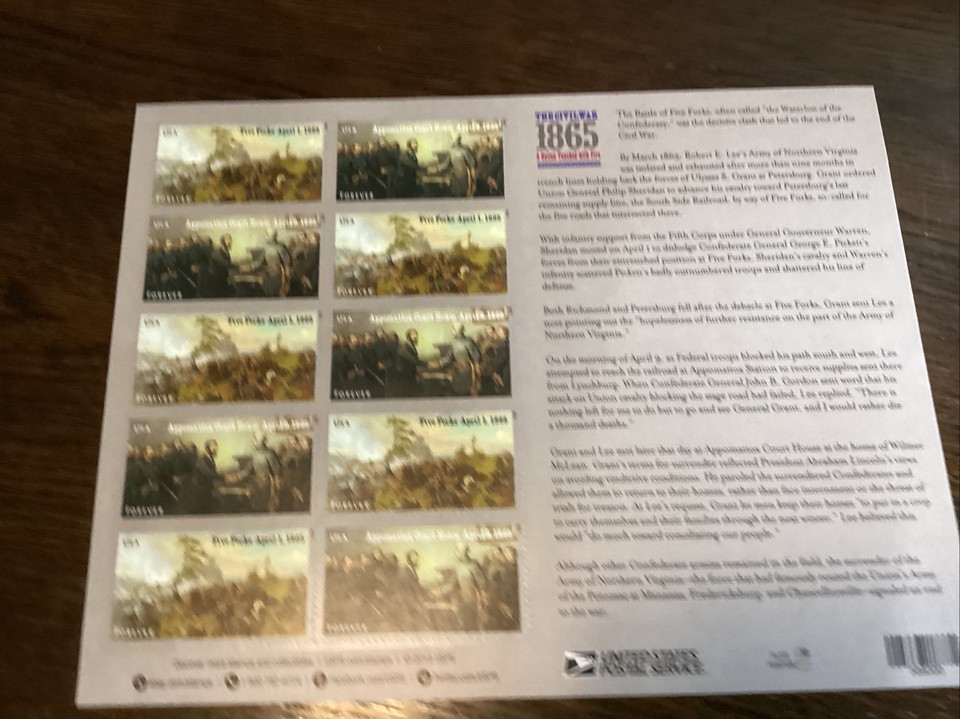 Scott#4980-4981(4981a) Civil War 1865 sheet Of 12 stamps-MNH 2015-US | eBay