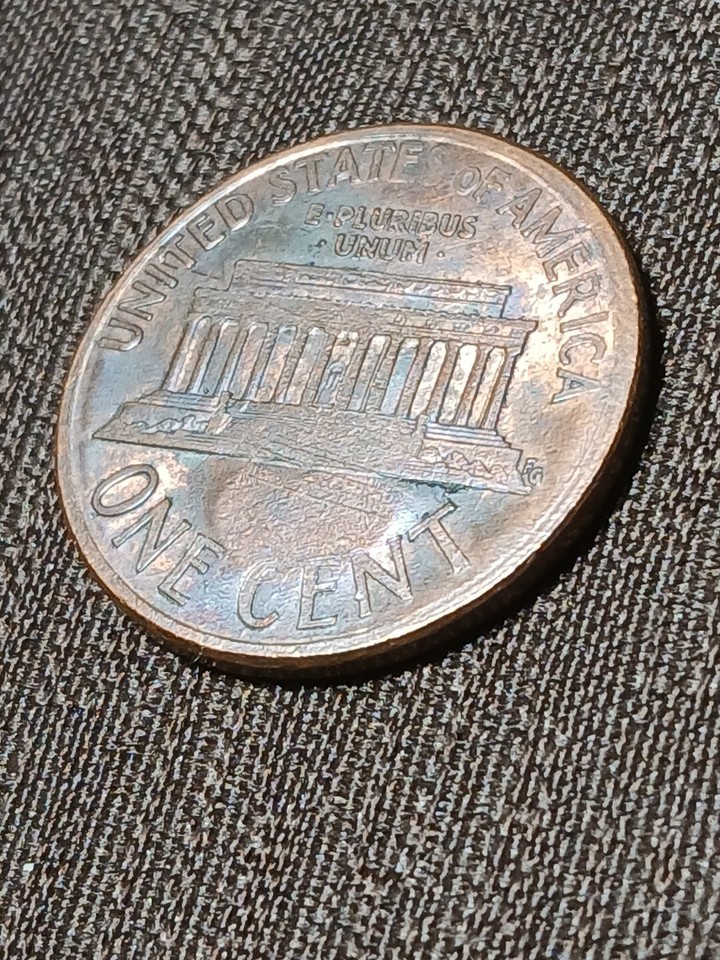 1989 Penny Error PARTIAL PLATING No Mint Mark Light Strick Steps Double ...