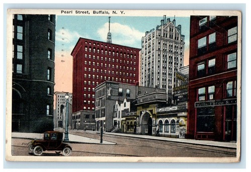 1921 Pearl Street Wells Fargo Buildings Car Buffalo New York NY Vintage ...