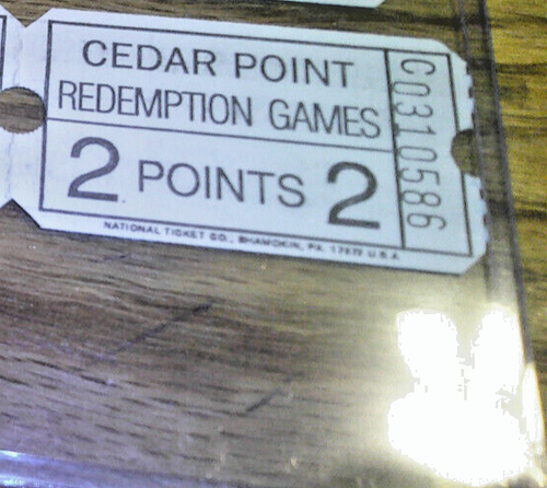Vintage Lot Cedar Point Redemption Games 2 point coupons Sandusky Ohio ...