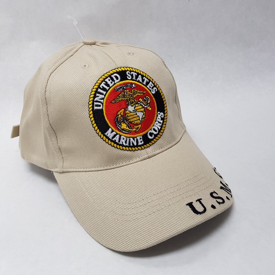 USMC Marine Corps Hat Logo Khaki Cover EGA US Official United States ...