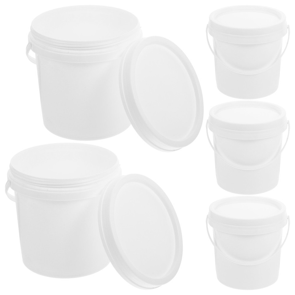 5 Pcs Food Safe Bucket Storage Buckets with Lids Plastic Airtight ...