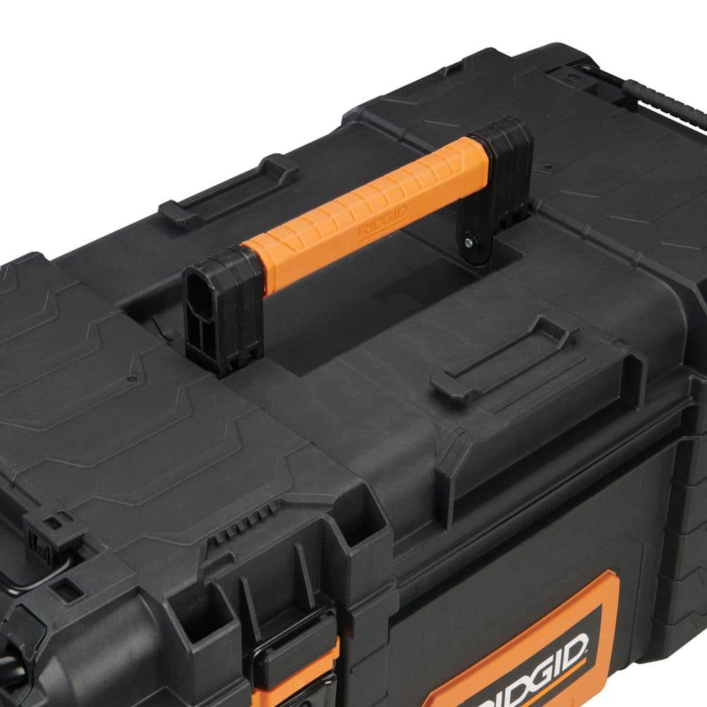 RIDGID 28 In. Portable Mobile Durable Job Box Organizer 100 lbs Job ...
