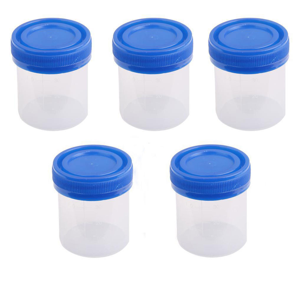5PCS 40ML Specimen Cups Containers Sterile Jars Leakproof 1.5oz ...