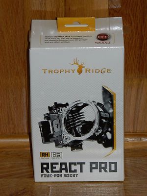 Brand New Trophy Ridge React PRO 5 Pin Bow Sight- Black -Right Handed ...