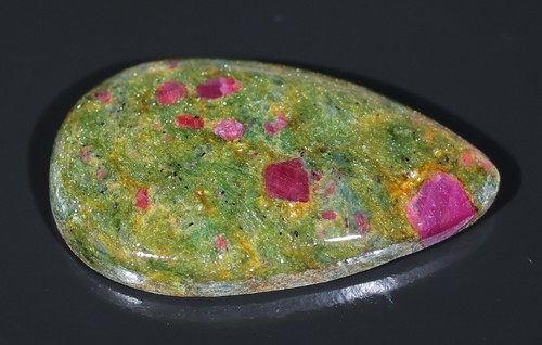 43 Ct 6X21X35 mm Natural Eye Ruby Fuchsite Pear Gemstone BS-297 | eBay