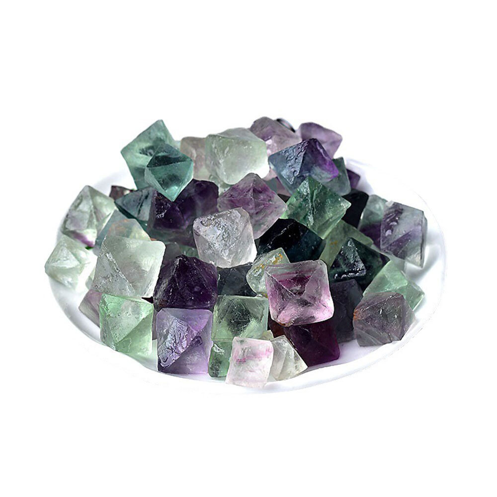 100g Natural Clear Fluorite Octahedron Quartz Crystal Mineral Specimen ...