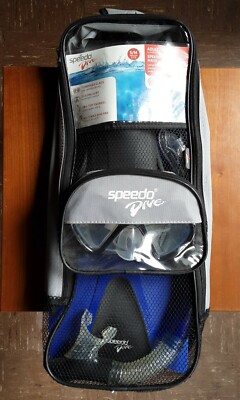 Speedo Dive Snorkeling HYDROSCOPE MASK+FIN+SNORKEL SET Adult S/M 5-7.5 ...