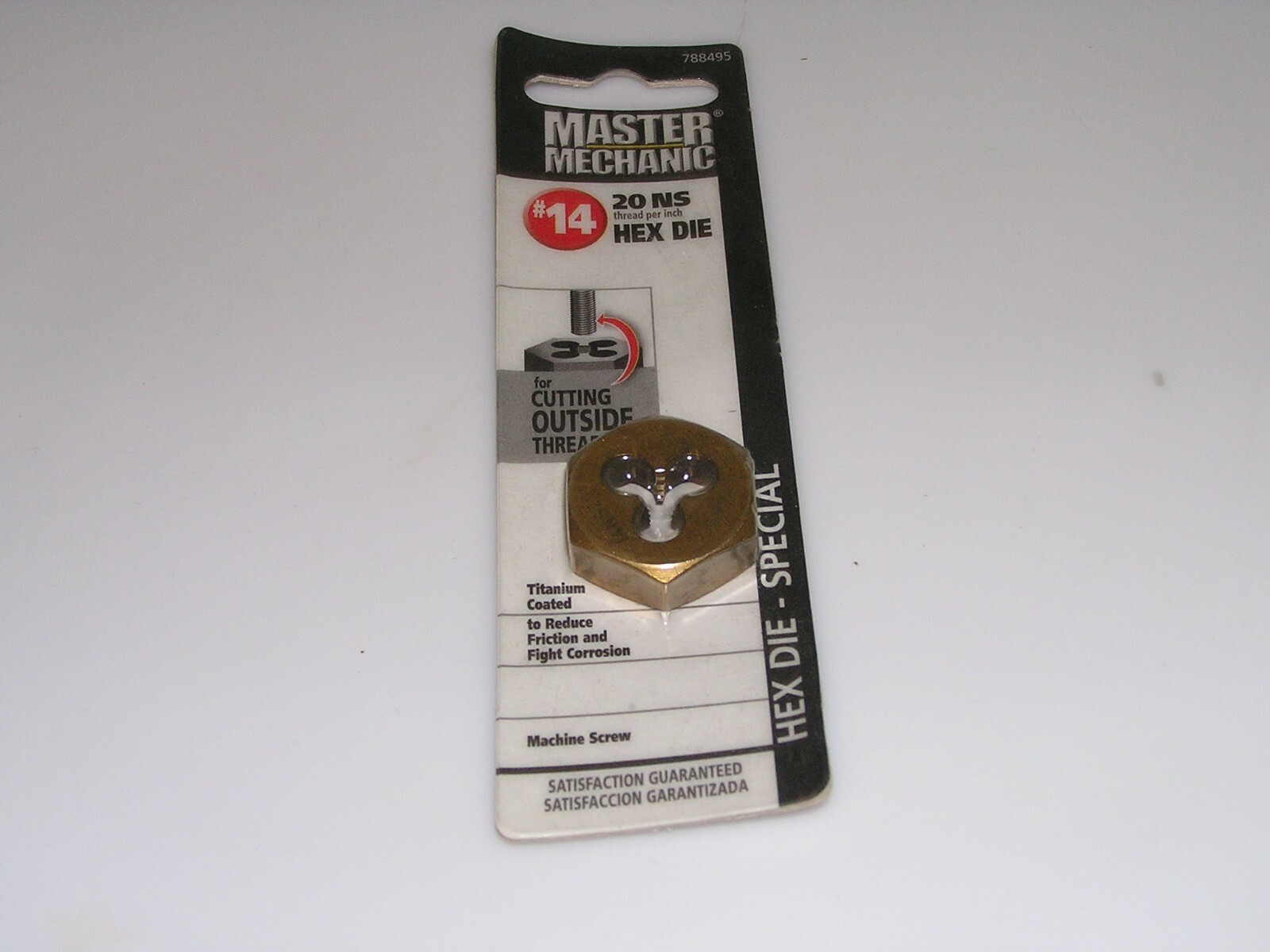 MASTER MECHANIC 14-20 NS DIE 1" HEX MACHINE SCREW TITANIUM COATED DIE ...