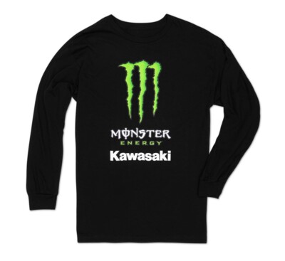 New Kawasaki MONSTER ENERGY LONG SLEEVE T-SHIRT (K102-2252-BK3X) | eBay