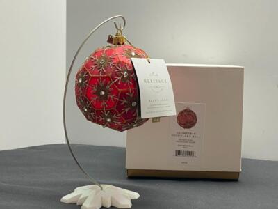 NIB Hallmark Heritage Collection GEOMETRIC SNOWFLAKE Blown Glass ...