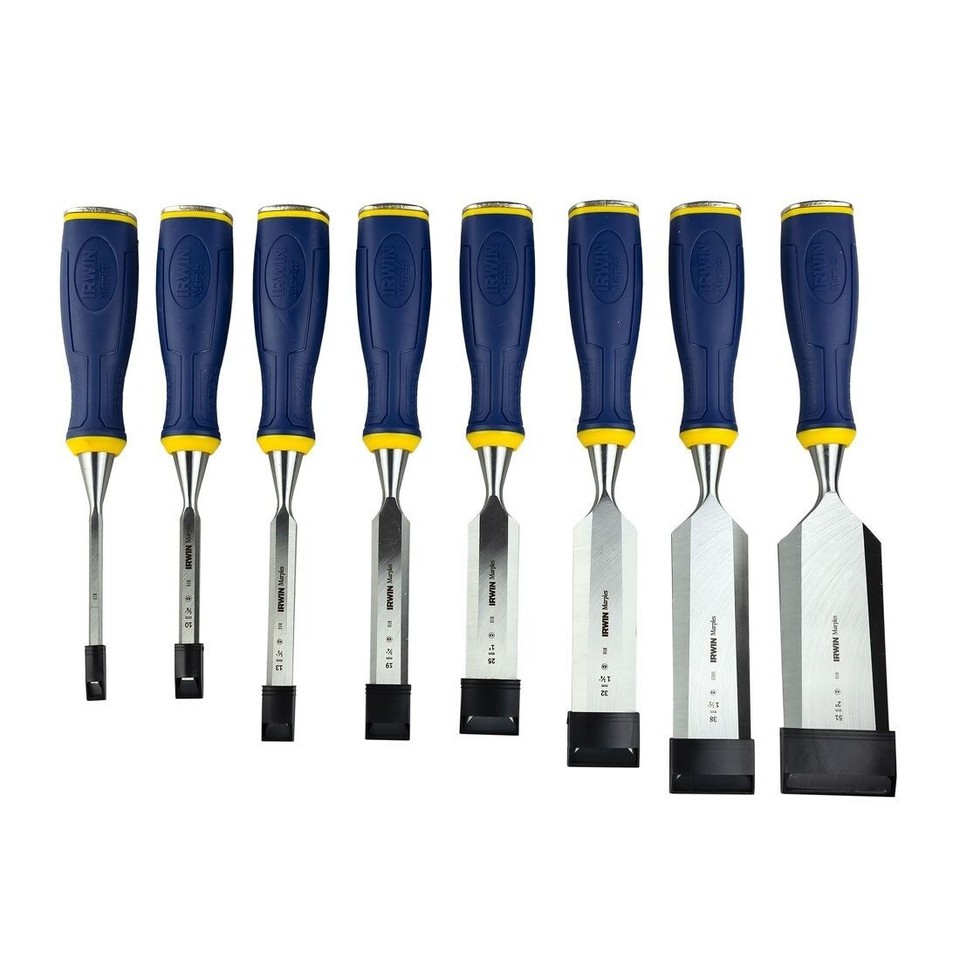 Irwin Marples 8 Pce Striking Cap Wood Chisel Set 1/4" - 2" +Wooden Case ...