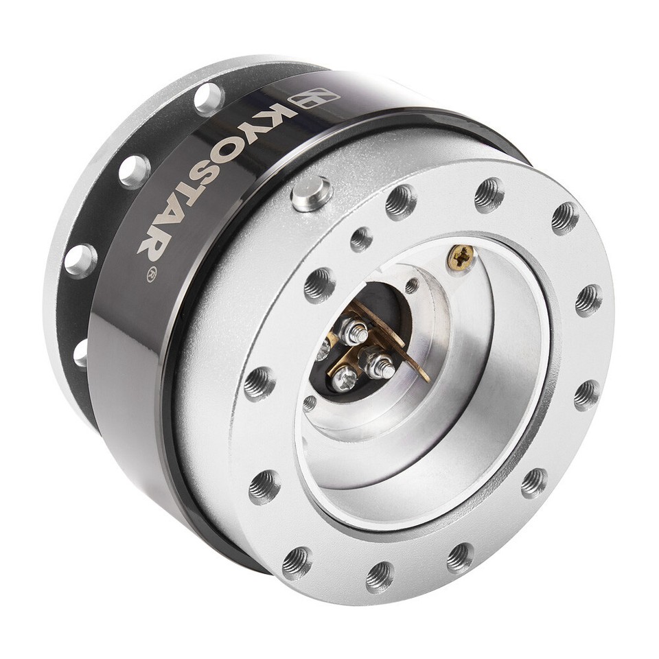 Car Steering Wheel Quick Release Hub Adapter Snap Silver Aluminum ...